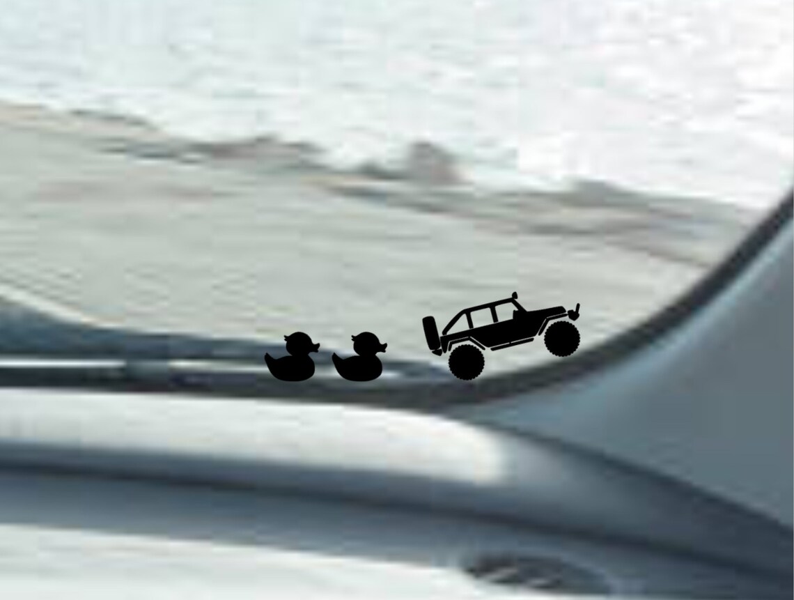 2 Ducks With 4 Door Vehicle Decal - Windshield Easter Egg for Jeep ...