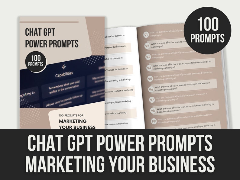 Chat GPT Power Prompts Marketing Your Business - Etsy