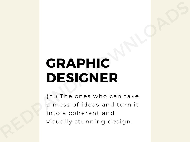 Graphic Designer Definition Art Print Career Wall Decor - Etsy