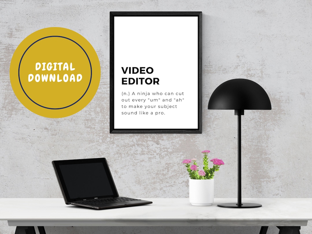 Video Editor Definition Art Print | Career Wall Decor | Funny Printable ...