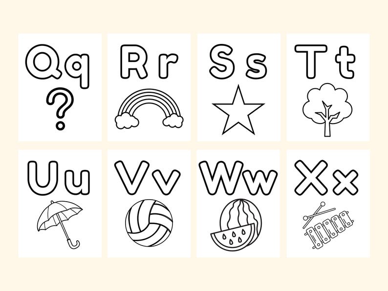 Printable Alphabet Colouring Book for Kids | A-Z Letters & Objects ...