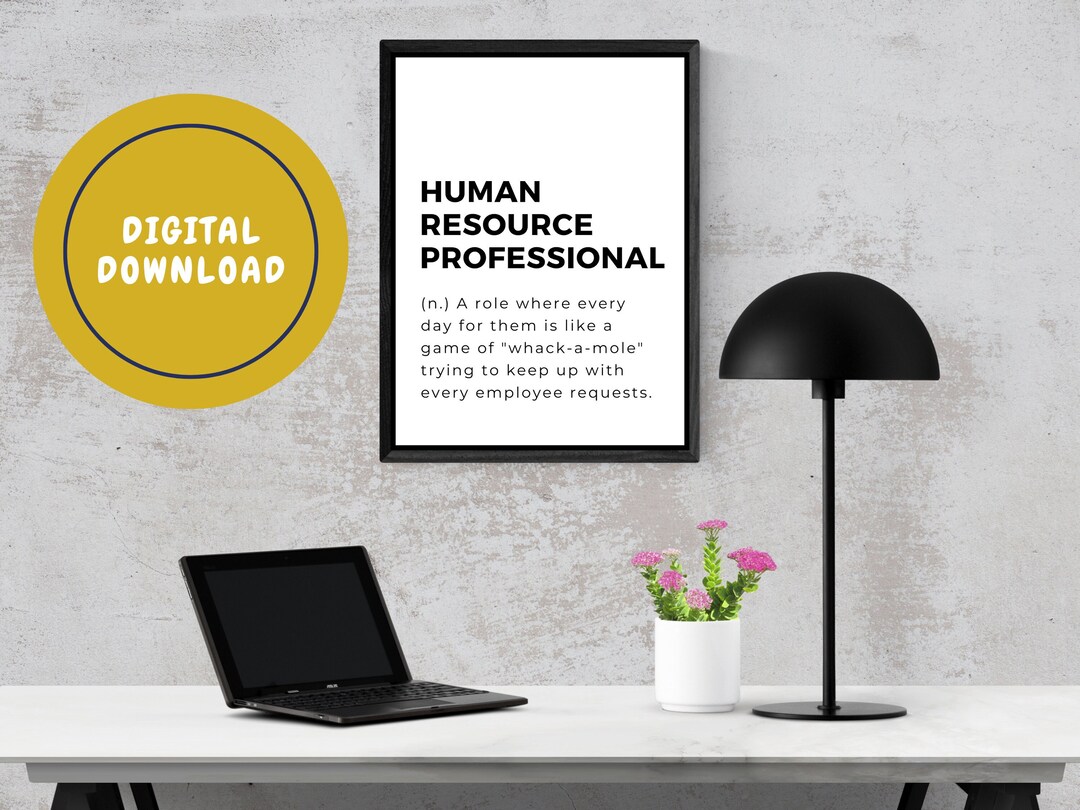 Human Resource Professional Definition Art Print | Career Decor | Funny ...