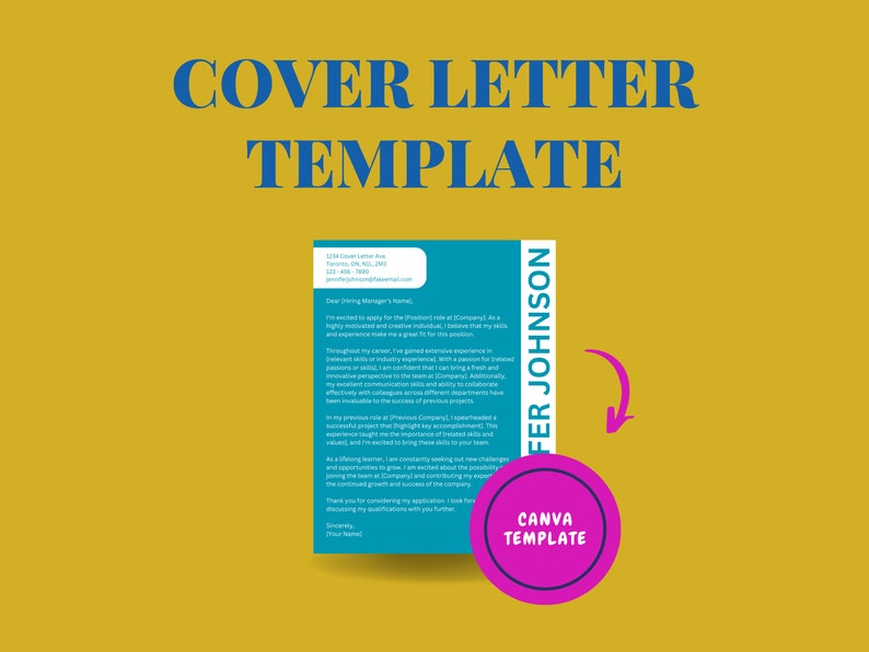 Professional Cover Letter Template With Sample Text Customizable Cover ...