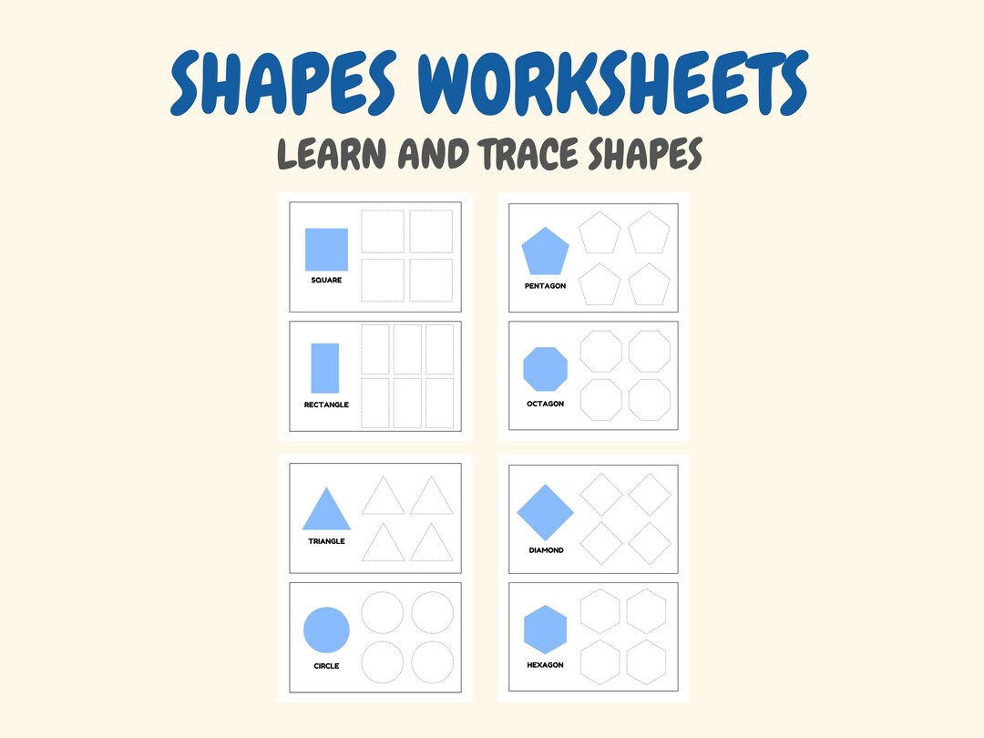Printable Shape Tracing Worksheets | Preschool & Kindergarten Activity ...