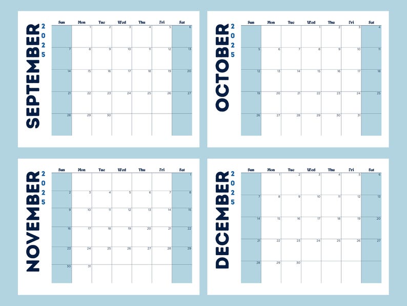 2025 Printable Calendar | Instant Download | Minimalist Design, Yearly ...