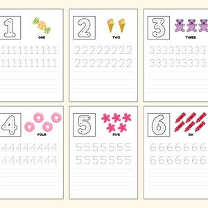 1-10 Counting, Tracing & Writing Worksheets | Printable Preschool and ...