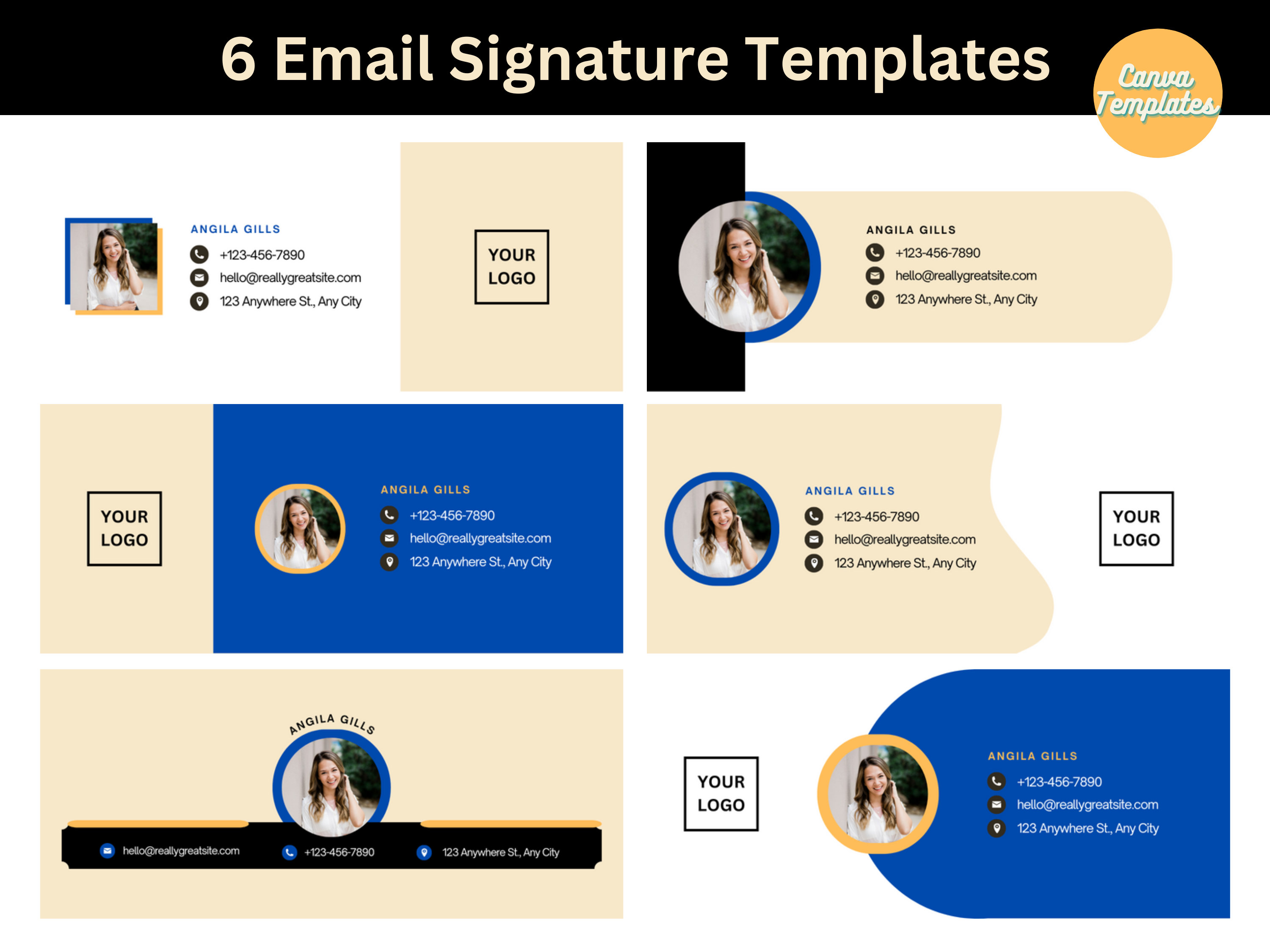 6 Email Signature Template Bundle Canva Template - Etsy Canada
