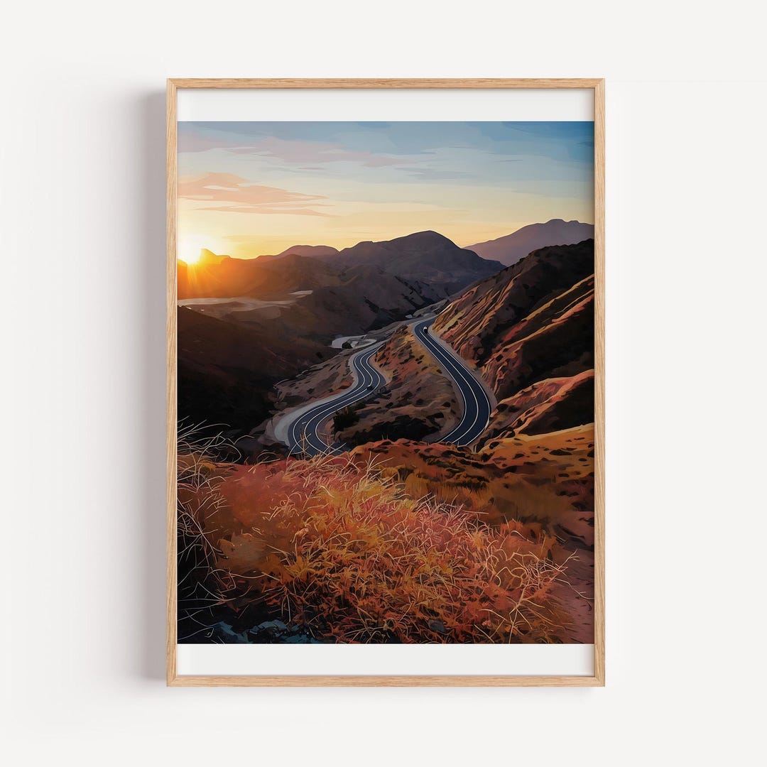 California Canyon Road Wall Art Print, Decker Canyon Sunset Photography ...