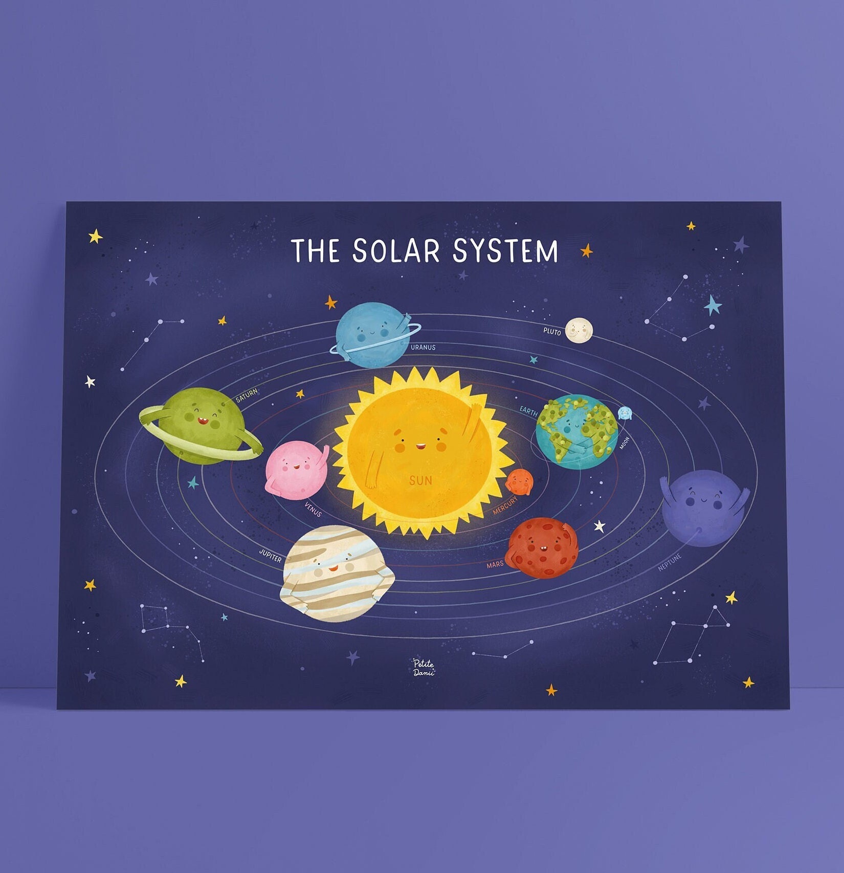 El cartel del sistema solar Impresión A3 Decoración de la - Etsy España