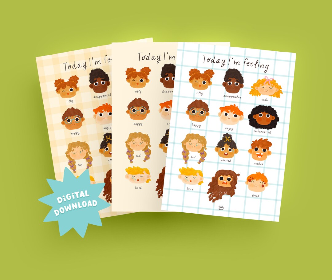 PRINTABLE Today I'm Feeling... Poster Kids Room Nursery Digitaldownload ...