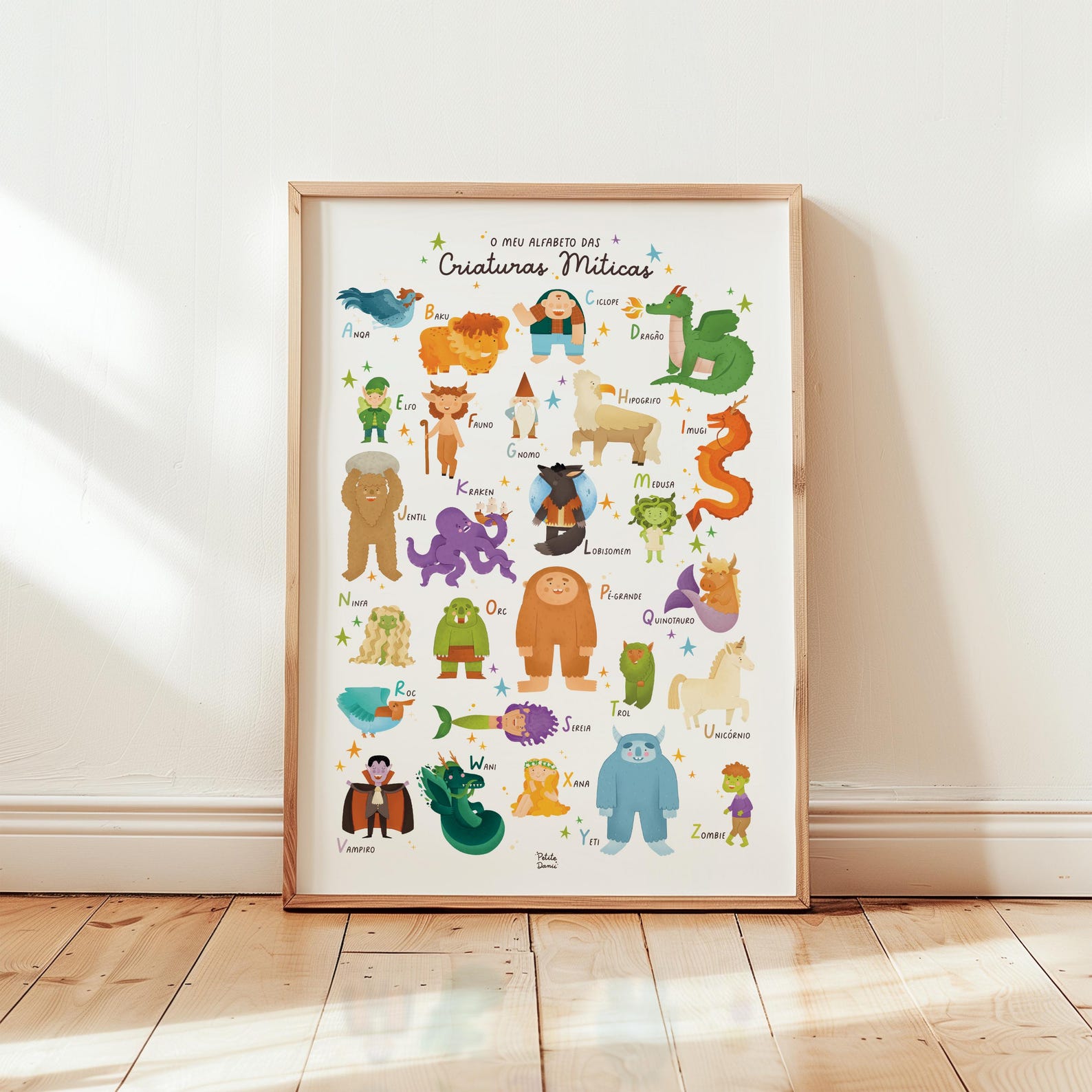 Mythical Creatures Alphabet Poster A3 Print for Kid's Room & Nursery ...