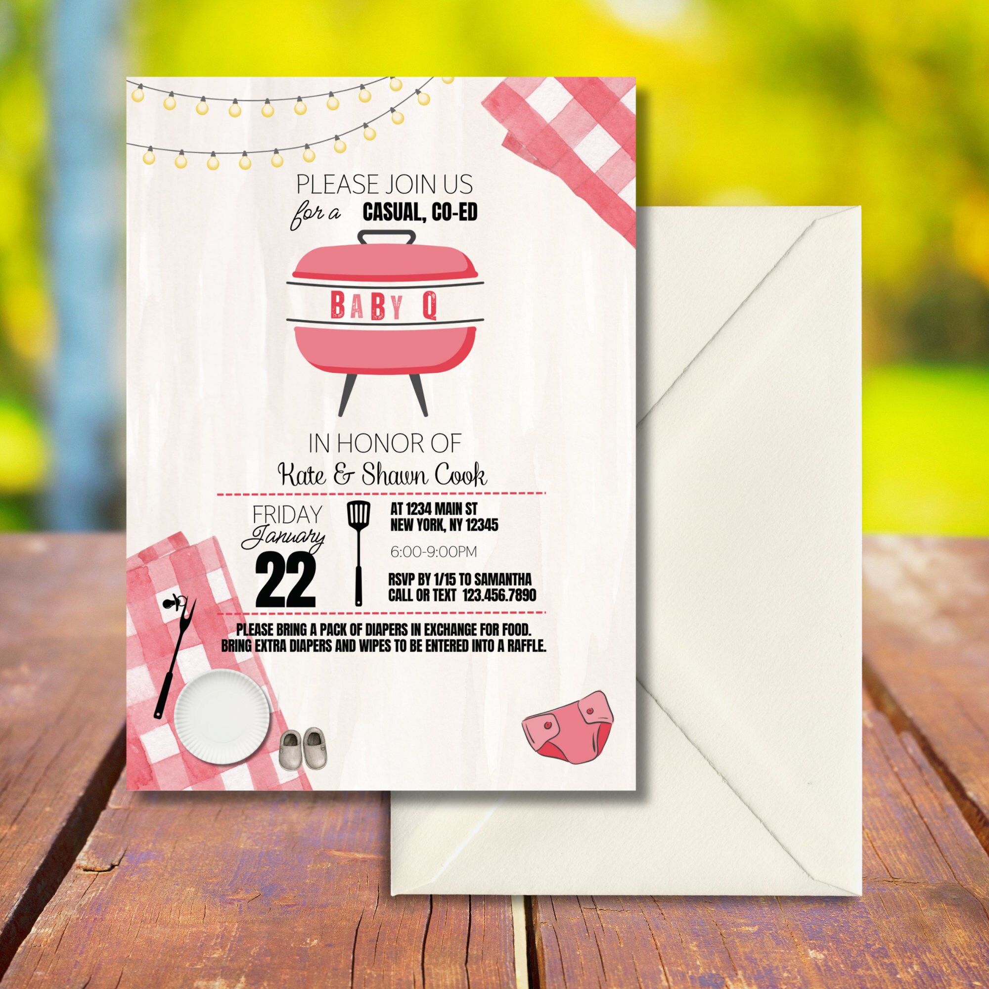 EDITABLE Diaper Party Invite, Baby Shower Invitation, Baby Q, Barbecue ...