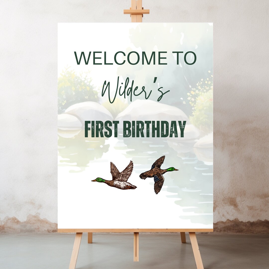 Editable Duck Welcome Sign, Duck Birthday Party, First Birthday - Etsy