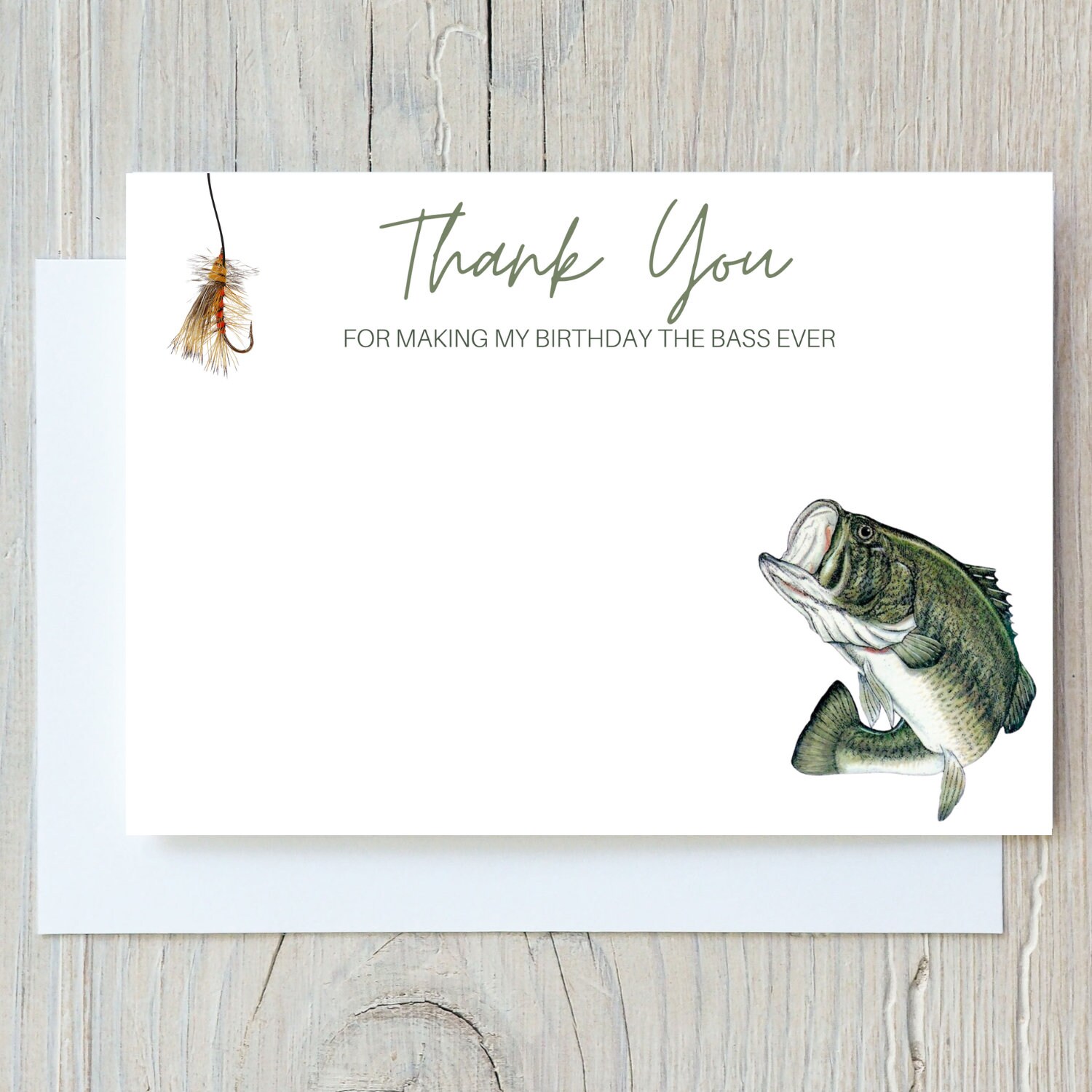 Fish Birthday Bundle, Bass Birthday Bundle, Invitation, Thank You Card ...