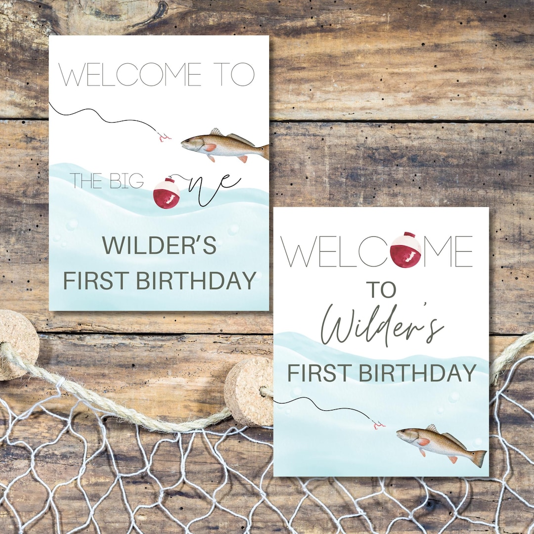 Editable Fishing Birthday Sign, Fish Birthday, Printable, Red Drum ...