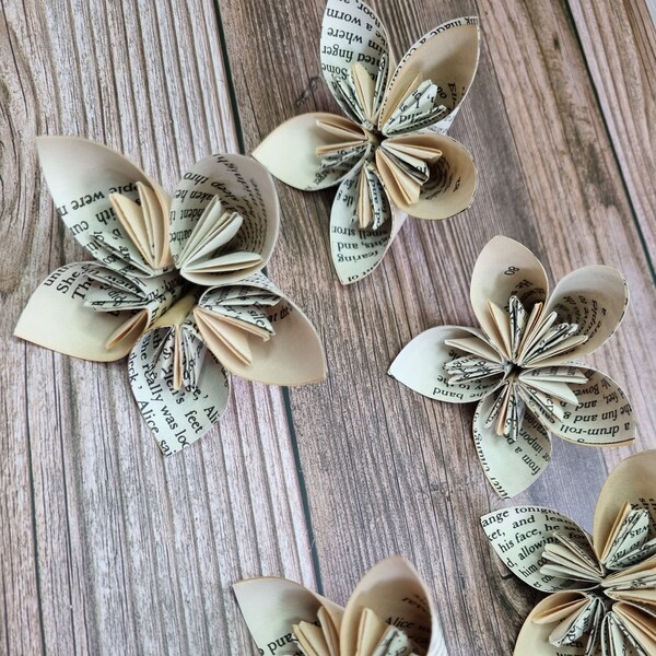 Book Page Flowers - Etsy