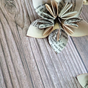 Vintage Paper Origami Kusudama Paper Flowers From Old Books Set of 3, 4 ...