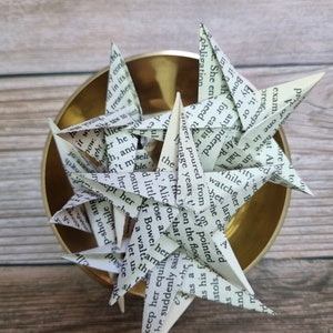 Set of 10 Vintage Paper Origami Stars From Old Books - Etsy