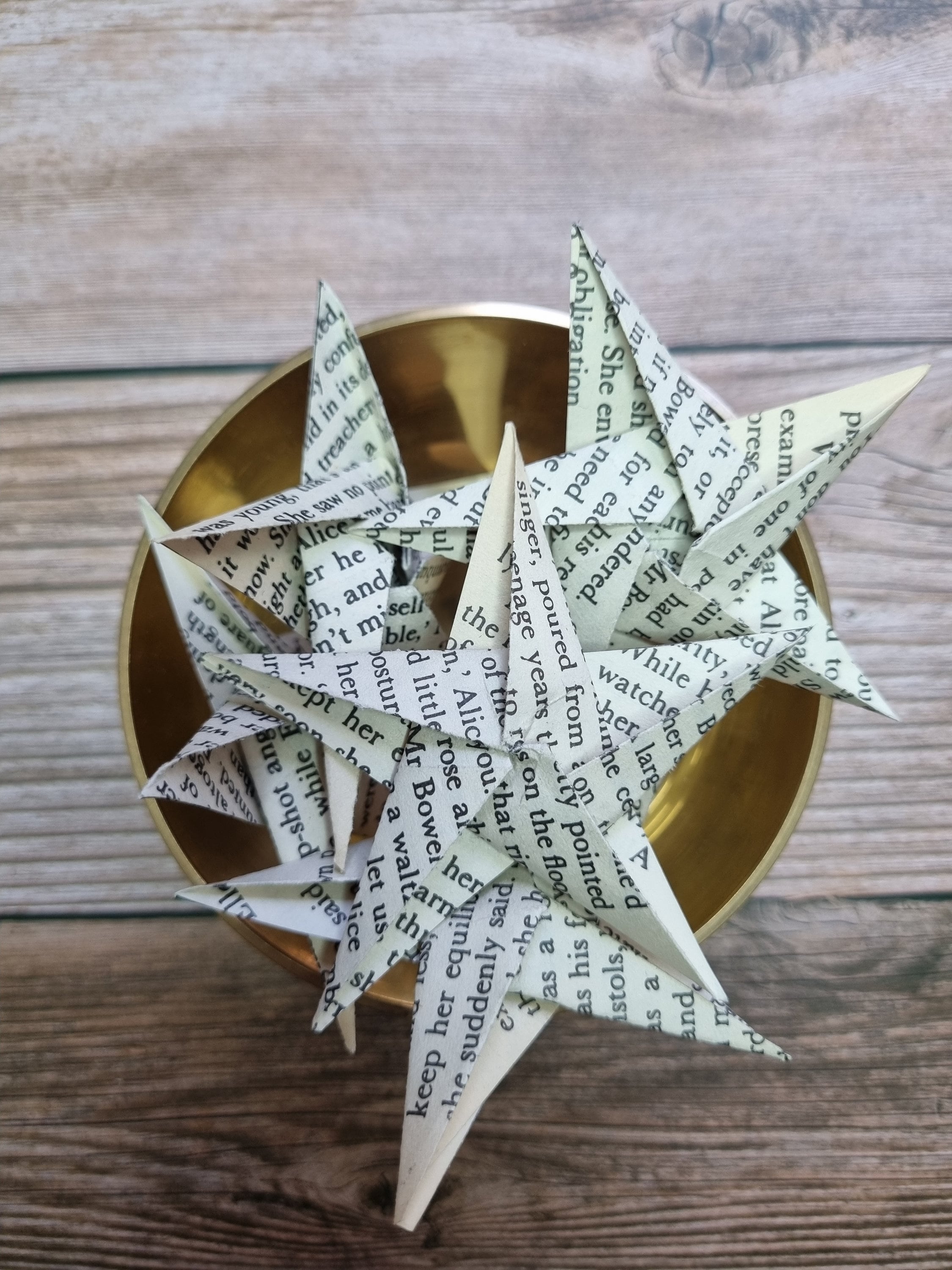Set of 10 Vintage Paper Origami Stars From Old Books - Etsy