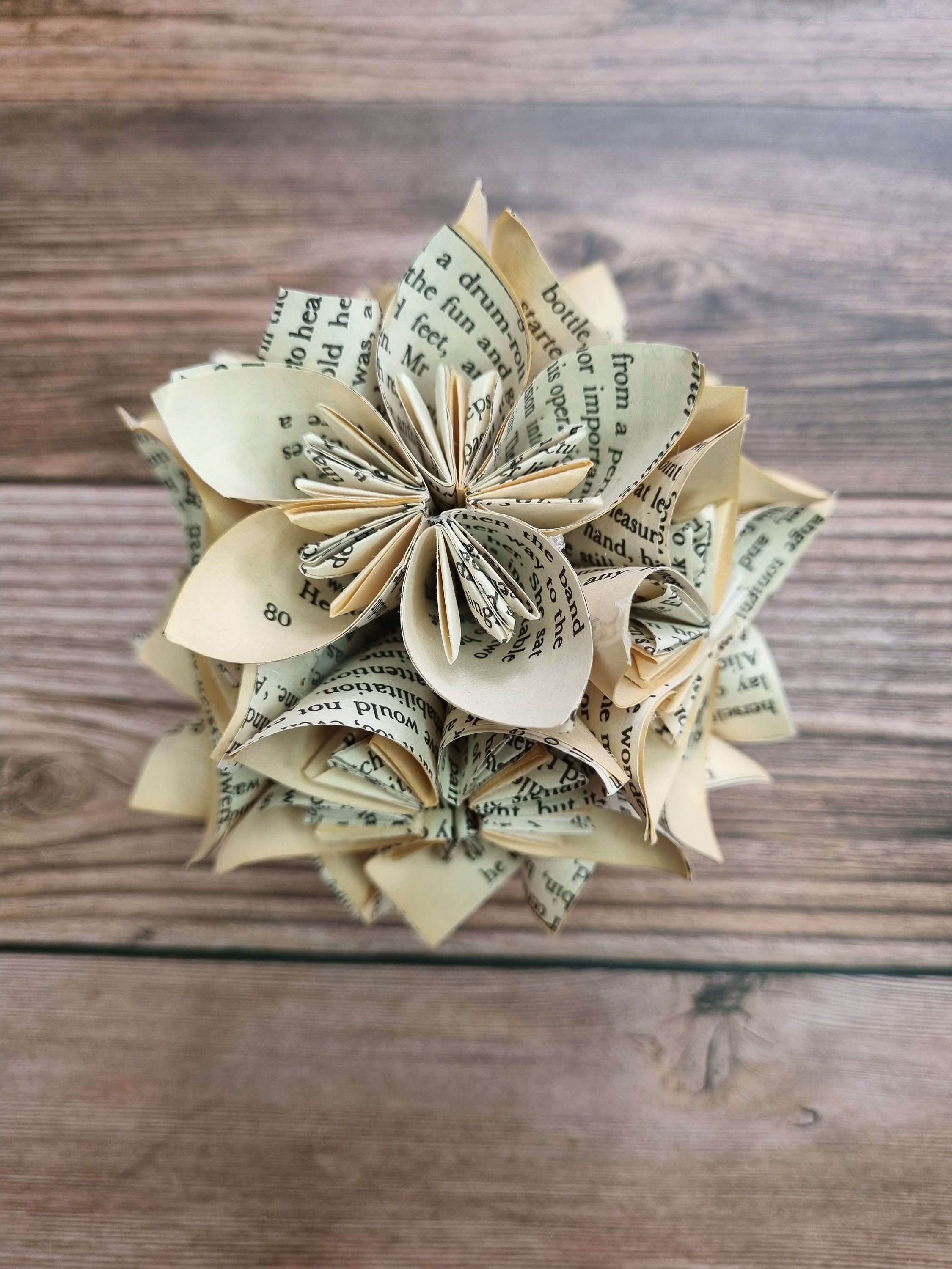 Vintage Paper Origami Kusudama Paper Flower Ball From Old Books - Etsy