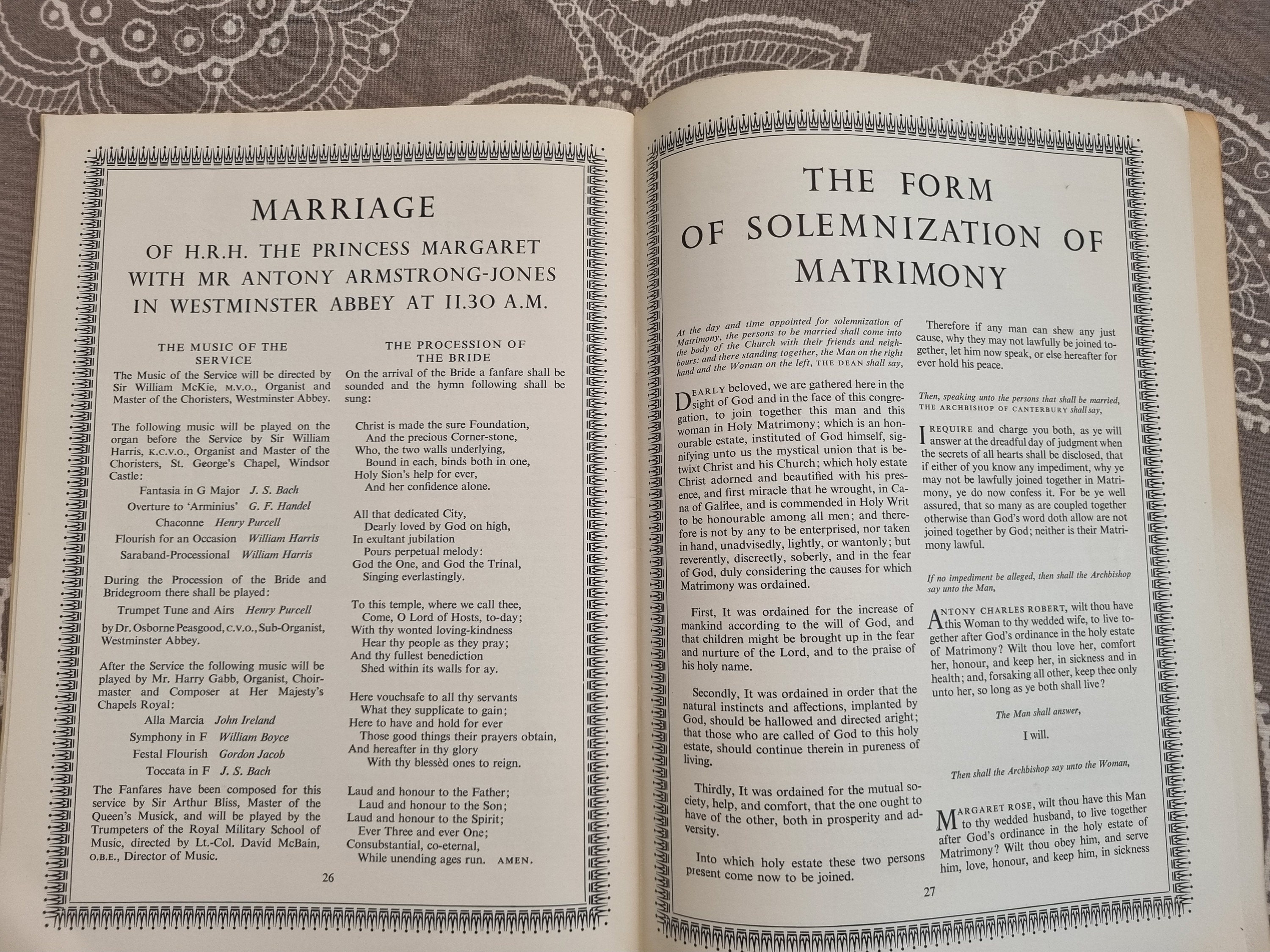 Rare Approved Souvenir Programme From the Princess Margaret and Antony ...