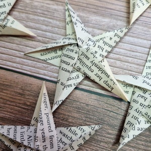 Set of 10 Vintage Paper Origami Stars From Old Books - Etsy