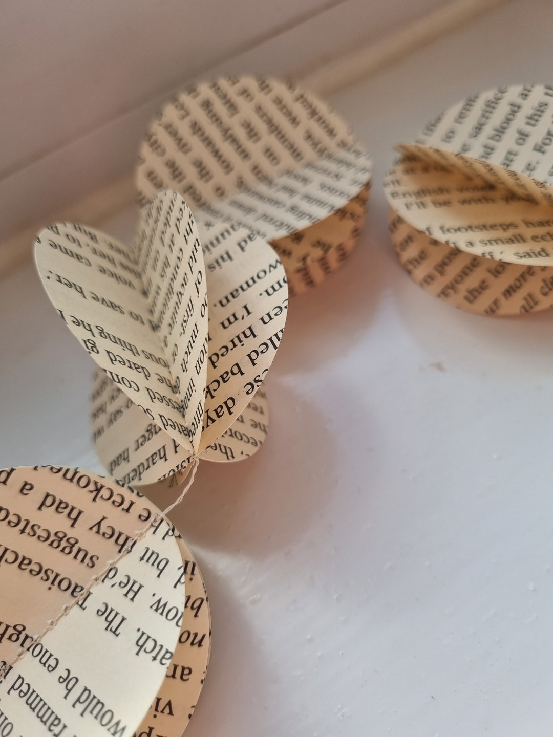 Vintage Old Book Page 3D Circle Paper Garland | Recycled Book Pages ...