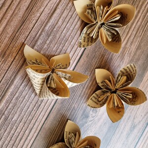 Vintage Paper Origami Kusudama Paper Flowers From Old Books Set of 3, 4 ...
