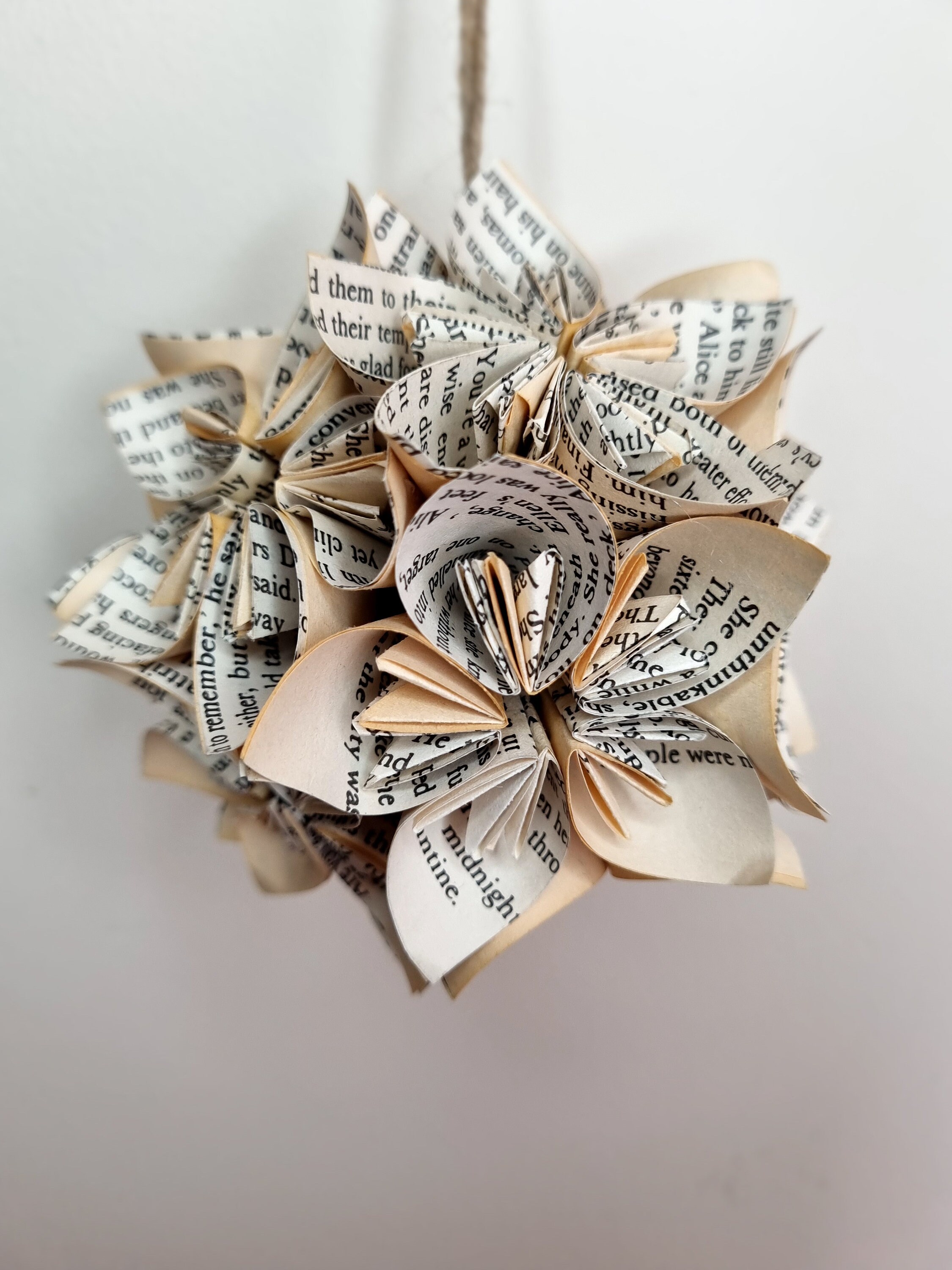 Vintage Paper Origami Kusudama Paper Flower Ball From Old Books - Etsy
