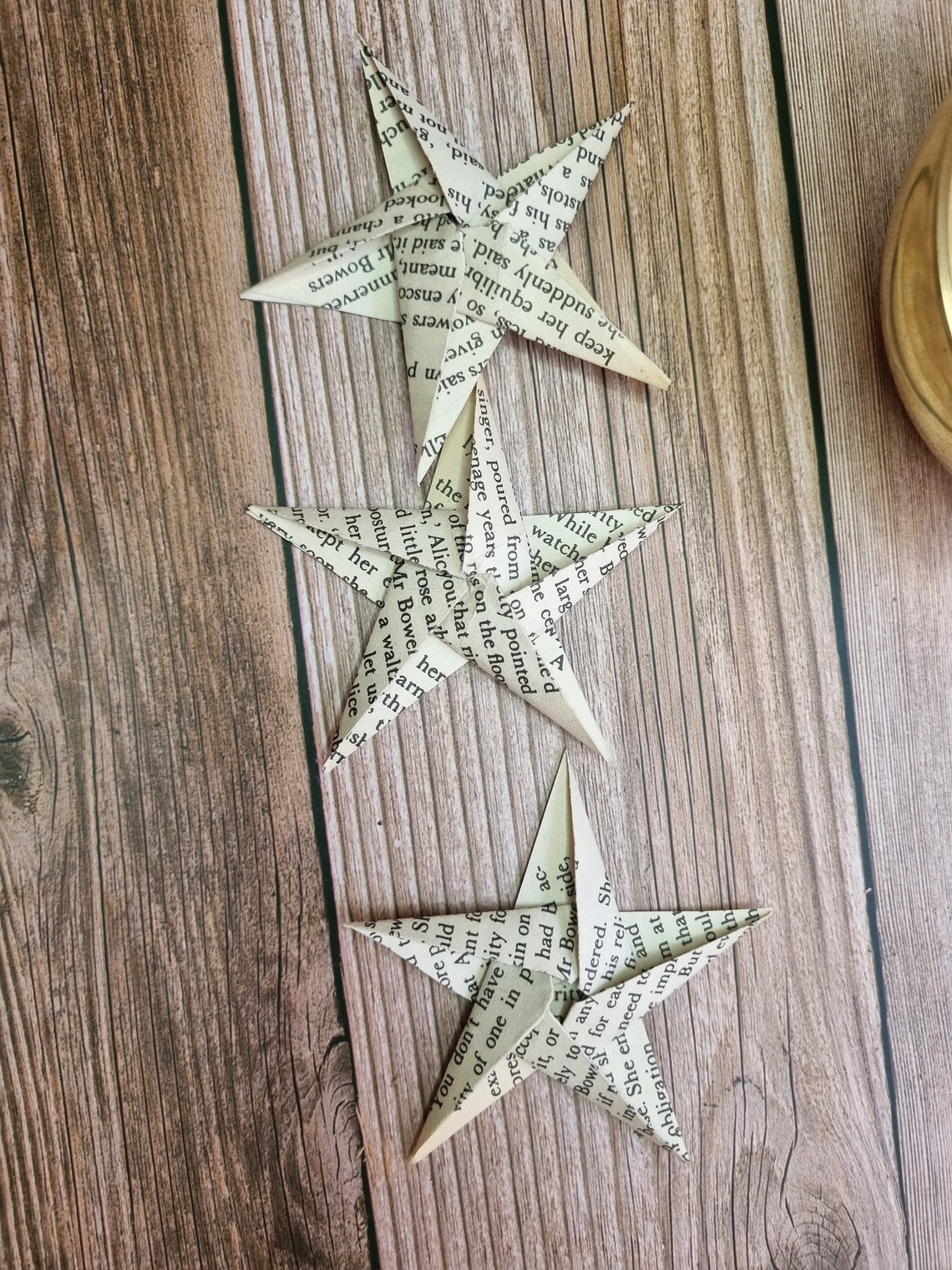 Set of 10 Vintage Paper Origami Stars From Old Books - Etsy