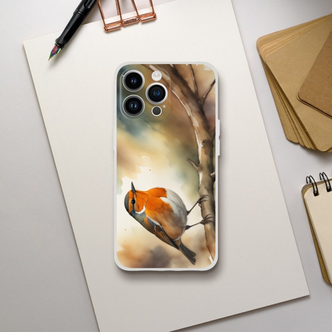 Robin Watercolour Flexi, Tough and Slim Phone Cases, Mobile Covers for ...