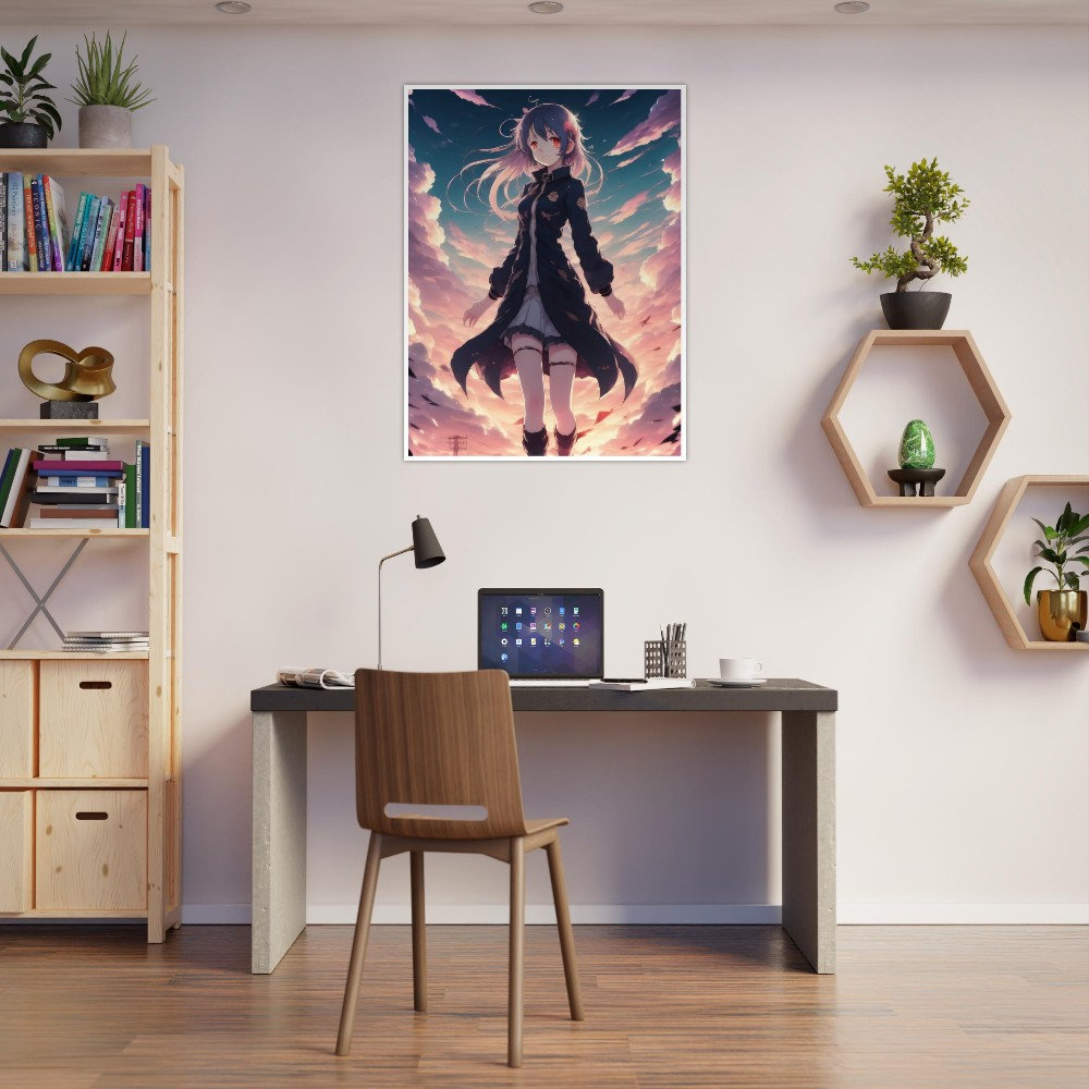Anime Girl Gamer Home Décor Print, Anime Premium Wall Art, Japanese ...