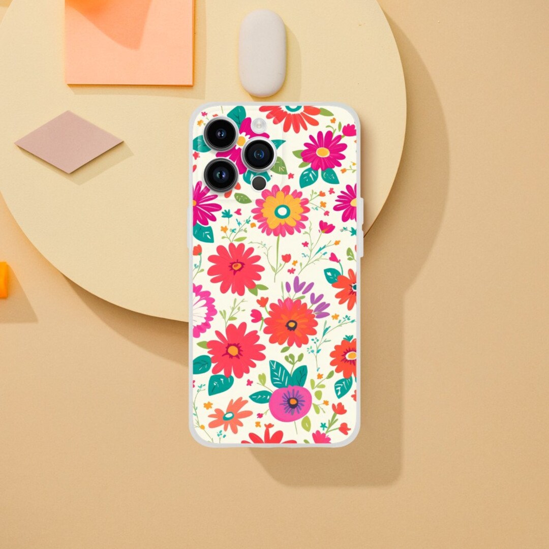 Flowery Colourful Flower Design Flexi, Tough and Slim Phone Cases for ...
