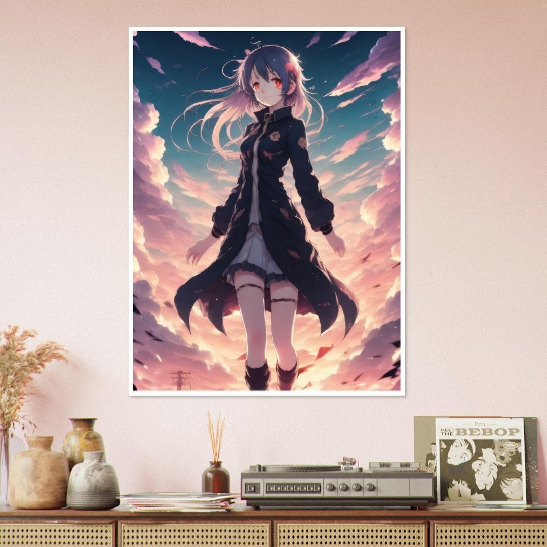 Anime Girl Gamer Home Décor Print, Anime Premium Wall Art, Japanese ...