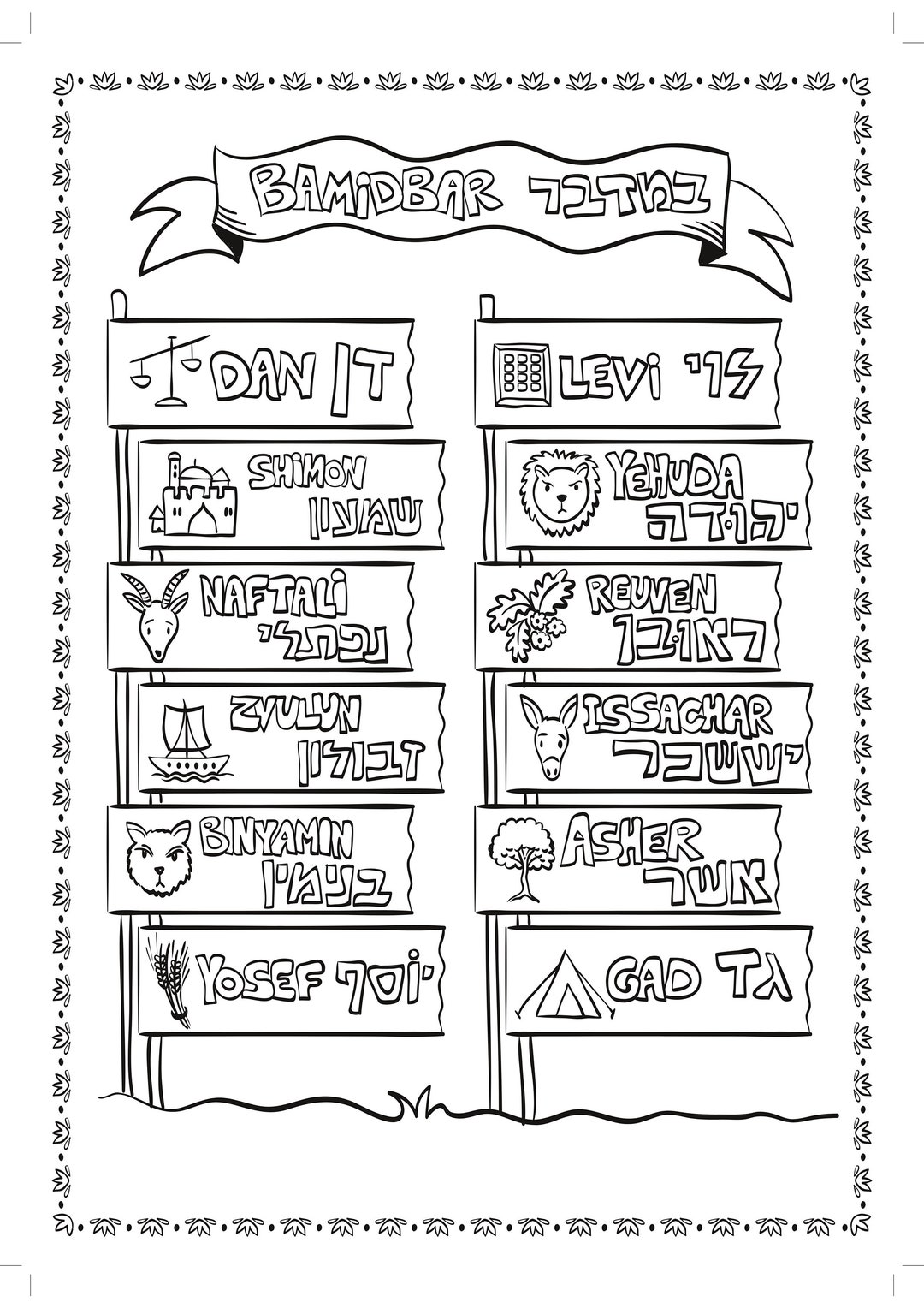 Bamidbar Parsha Coloring Page: Books of the Bible (digital Download) - Etsy