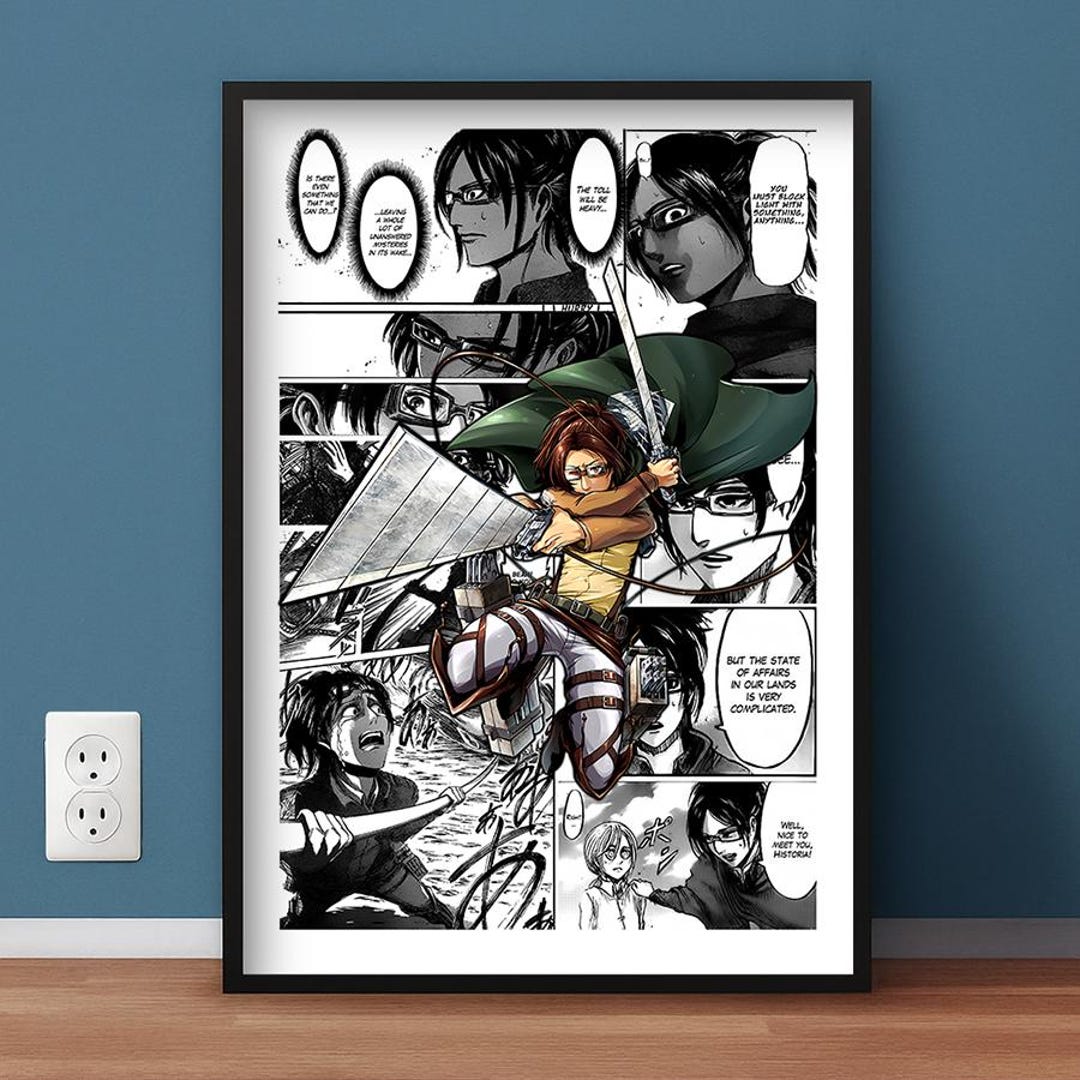 Attack on Titan Anime Manga Poster Art Print, Aot Hange Zoe Levi Mikasa ...