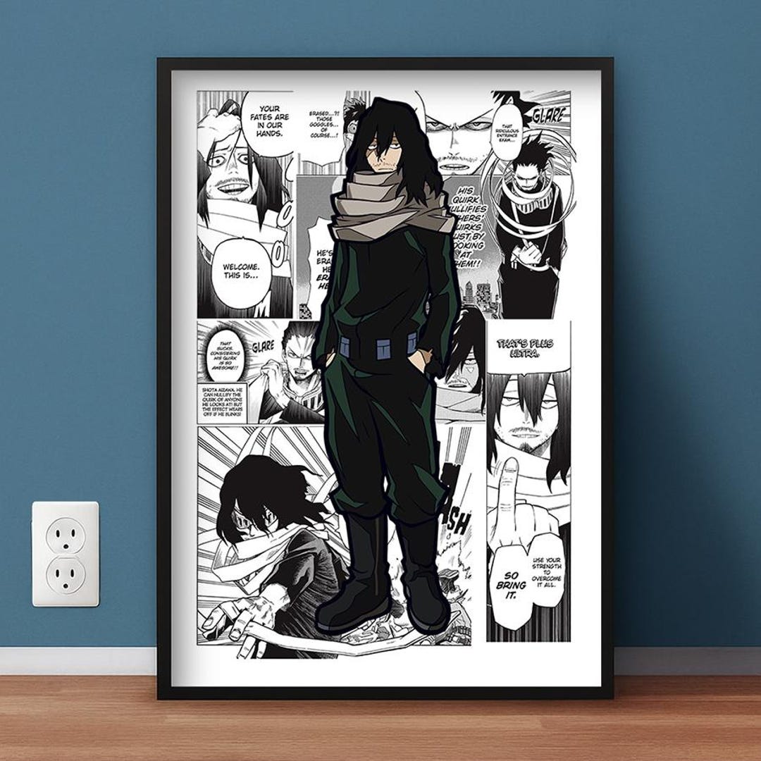 My Hero Academia Aizawa Anime Manga Poster Art Print, Vintage ...
