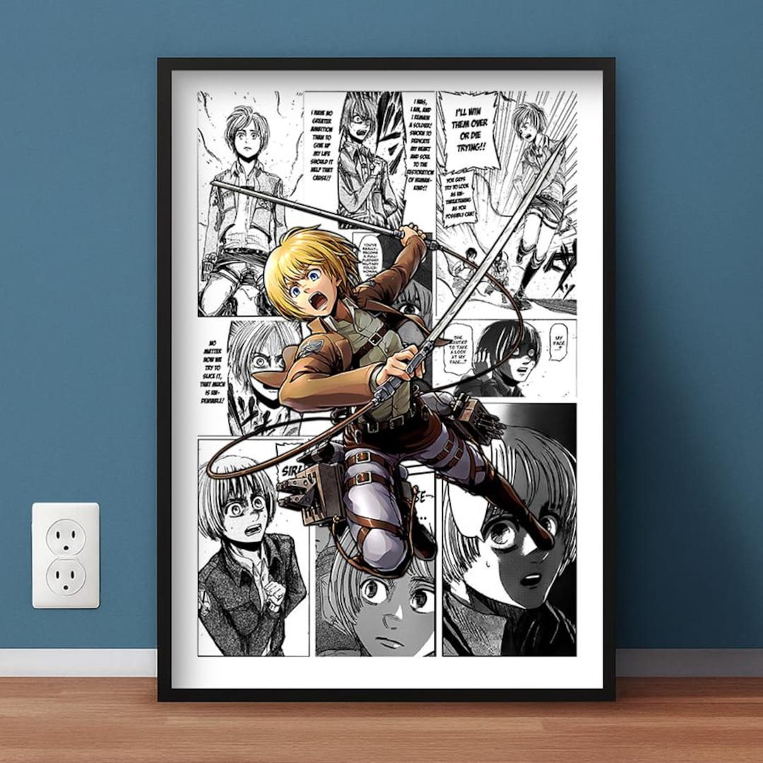 Attack on Titan Anime Manga Poster Art Print, Aot Armin Arlert Levi ...
