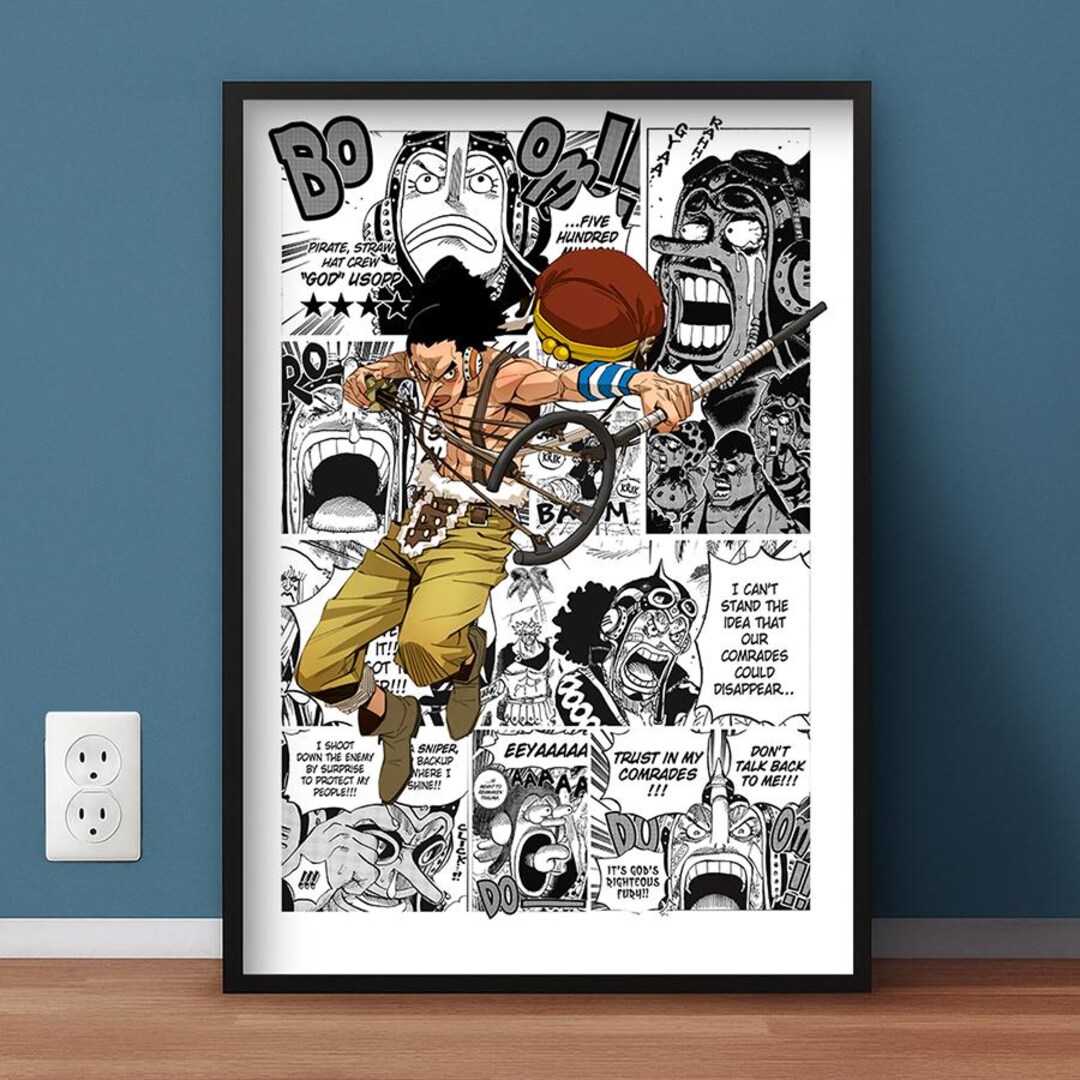 One Piece Usopp Anime Manga Poster Art Print, Vintage Minimalist ...