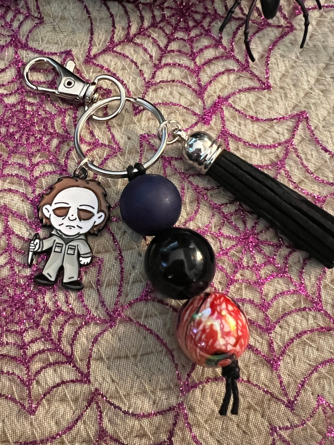 Halloweens Michael Myers Keychain With Charm and Tassel - Etsy