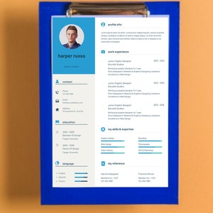 Blue Grey Minimalist Simple Modern Professional CV Resume Template ...