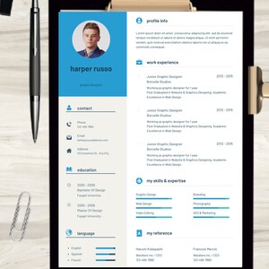 Blue Grey Minimalist Simple Modern Professional CV Resume Template ...