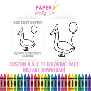 One Silly Goose Invitation, First Birthday Invitation, One Year Old ...