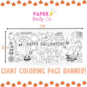 LARGE Halloween Coloring Activity Banner Halloween Craft - Etsy