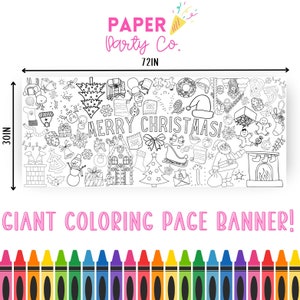 LARGE Christmas Activity Coloring Table Cloth | Giant Coloring Sheet ...