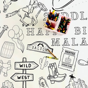 LARGE Rodeo Coloring Banner Sheet | Rodeo Birthday | Cowboy Coloring ...