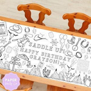 LARGE Rodeo Coloring Banner Sheet | Rodeo Birthday | Cowboy Coloring ...