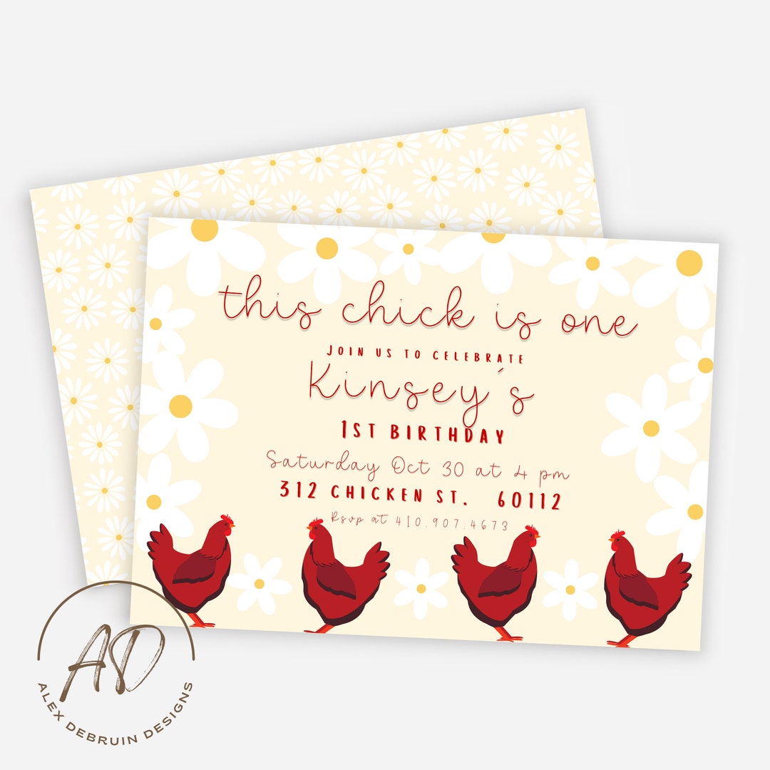 This Chick is One Birthday Invitation | First Birthday | Instant ...