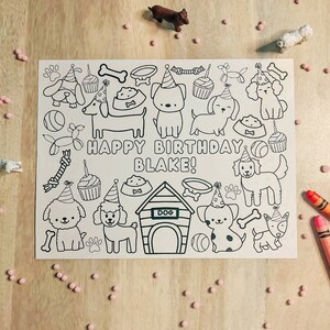 Puppy Party Coloring Page | INSTANT DOWNLOAD | Dog Party | Puppy ...