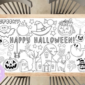 LARGE Halloween Coloring Activity Banner Halloween Craft - Etsy